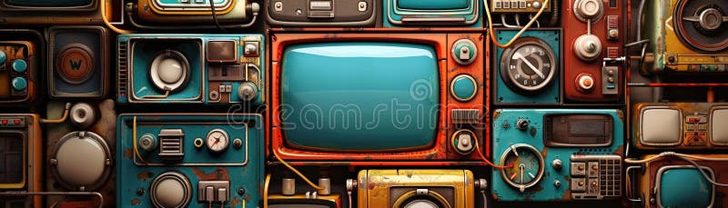 Vintageinspired Vector Retro Tech Manual Illustrations Stock ...