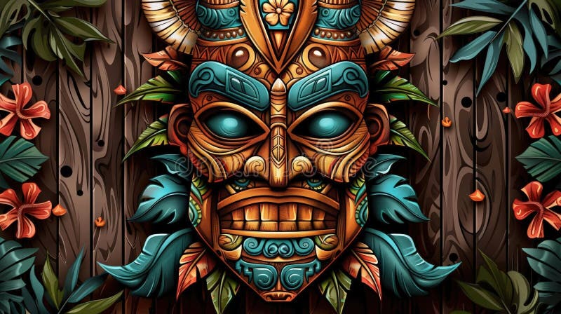 Vintageinspired Vector Tiki Bar Menu Design Stock Illustration ...