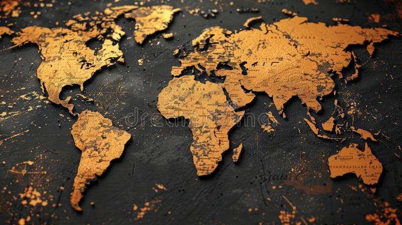 Vintageinspired Vector World Map Design Stock Illustration ...