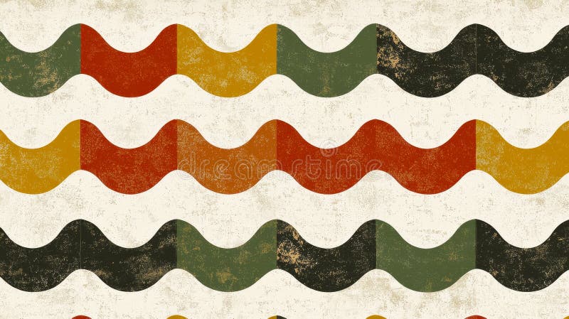 Vintage Inspired Wavy Pattern in Warm Earthy Tones for Design Stock ...