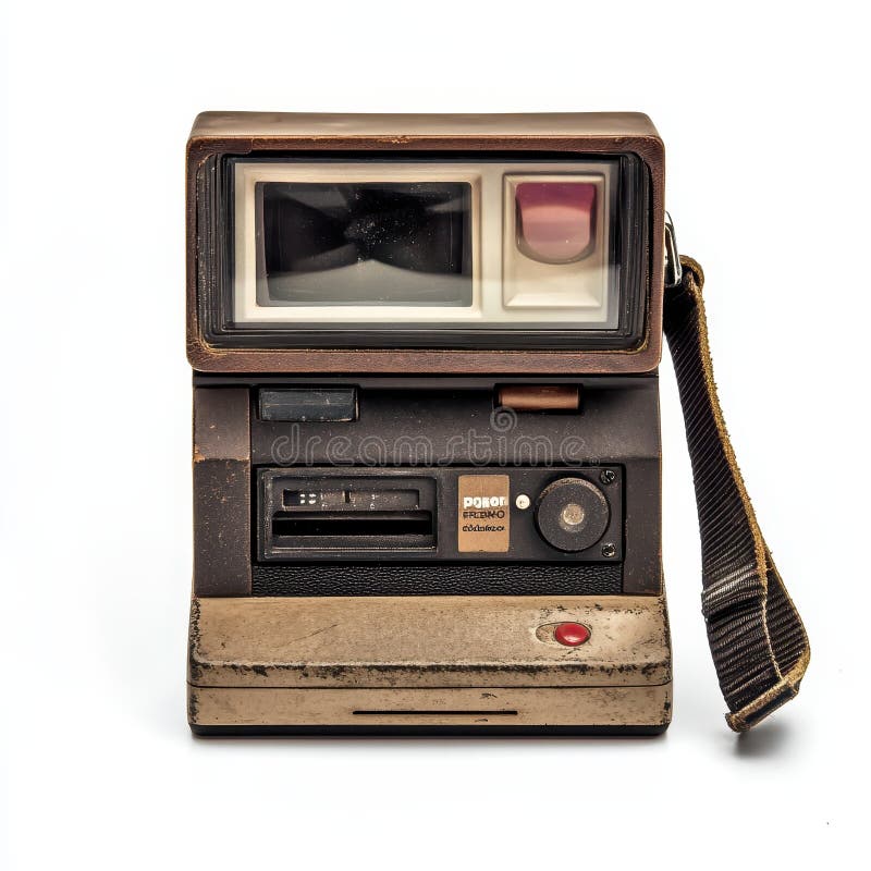 A Vintage Instant Camera with a Classic Design and a Strap for ...