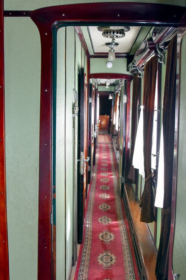 Vintage Interior of a Luxury Carriage in a Retro Train. the Beginning ...