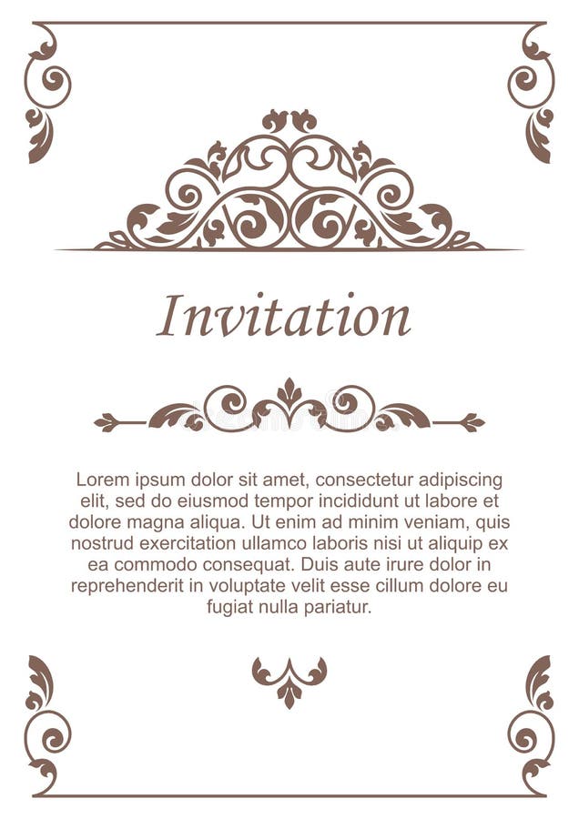 Vintage Invitation Card. Template for Greeting Cards and Invitations ...