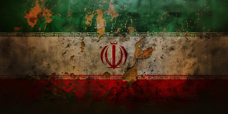 Old and Weathered Iran Flag Stock Image - Image of artistic, colors ...