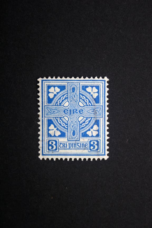 Vintage Irish stamp editorial image. Image of portrait - 12199870