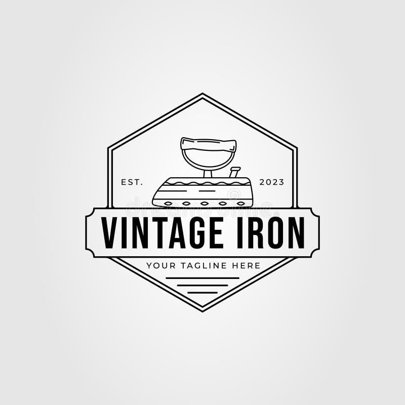 Vintage Iron or Ironic Clothe Logo Vector Illustration Design Stock ...