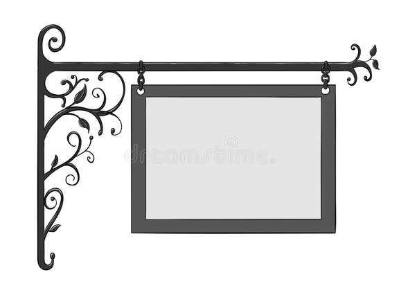 Wrought Iron Signs Vintage Stock Illustrations – 150 Wrought Iron Signs ...