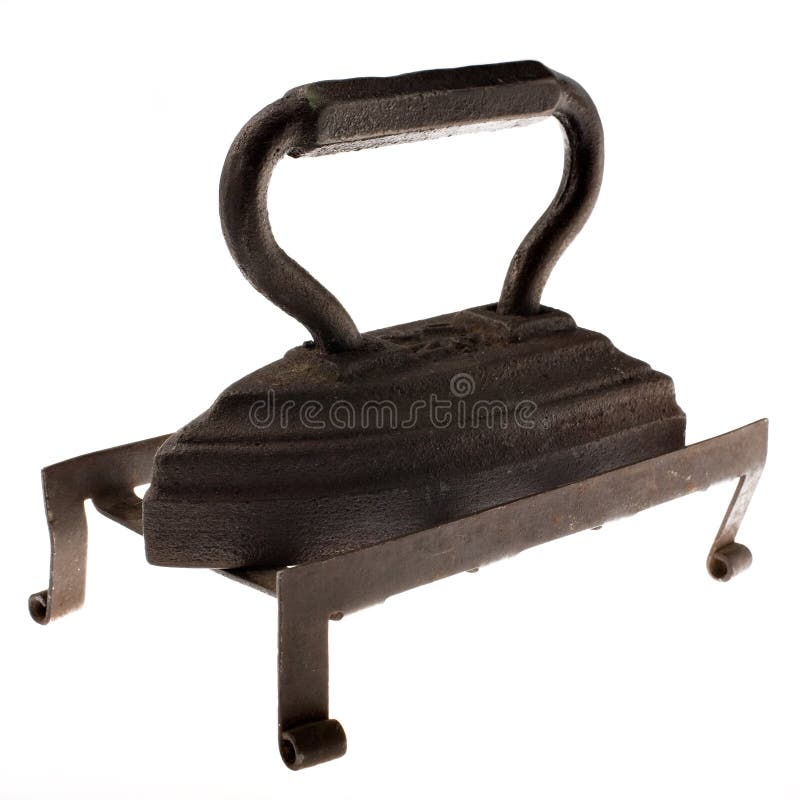 Vintage iron on stand stock image. Image of heavy, ironing - 7208811