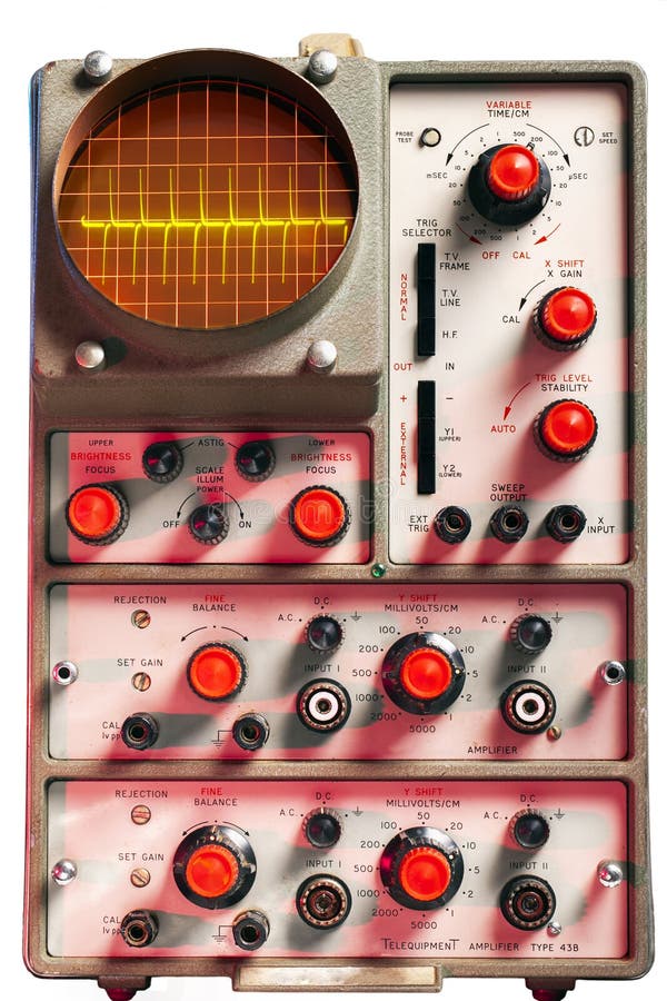 Vintage Oscilloscope Single Channel Stock Photo - Image of phosphor ...