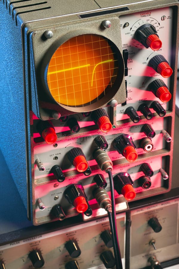 Vintage Oscilloscope Single Channel Stock Photo - Image of phosphor ...