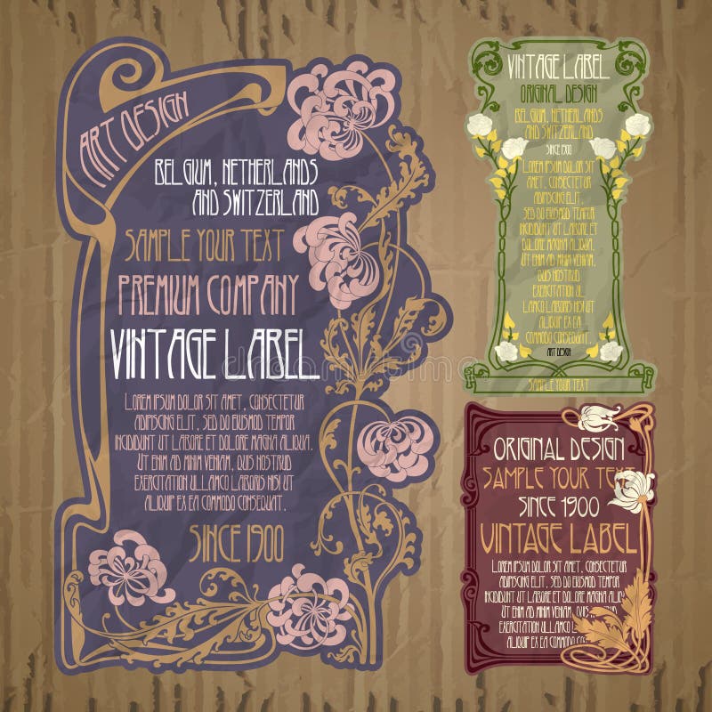 Vintage Items: Label Art Nouveau Stock Vector - Illustration of ...