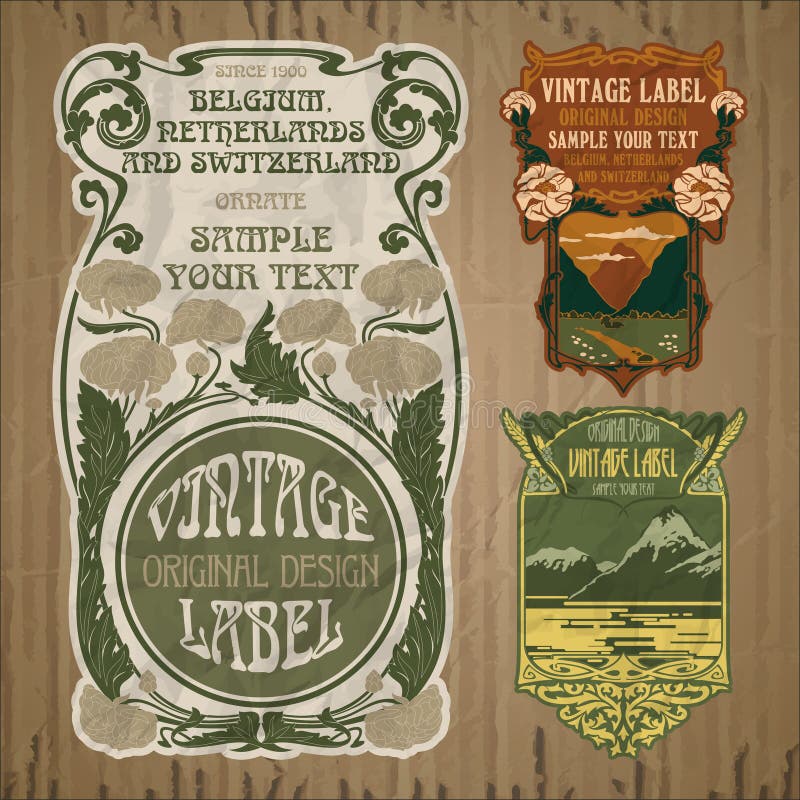 Vintage Items: Label Art Nouveau Stock Vector - Illustration of ...