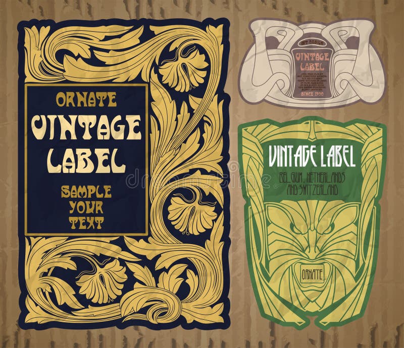 Vintage Items: Label Art Nouveau Stock Vector - Illustration of ...