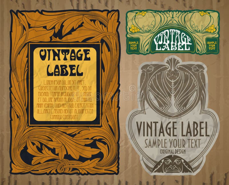 Vintage Items: Label Art Nouveau Stock Vector - Illustration of ...