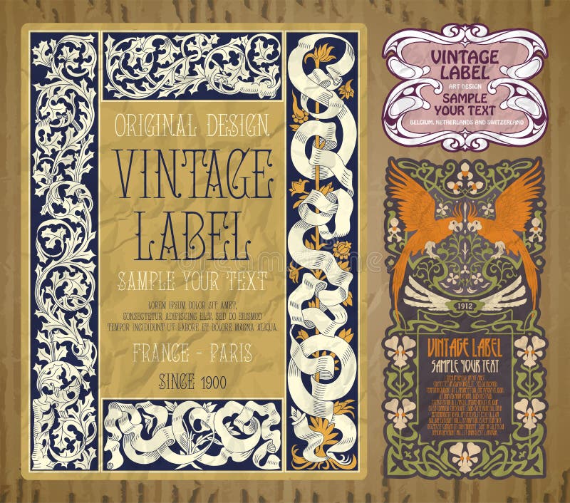 Vintage Items: Label Art Nouveau Stock Vector - Illustration of ...