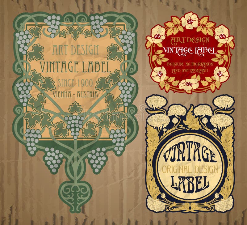 Vintage Items: Label Art Nouveau Stock Vector - Illustration of deco ...