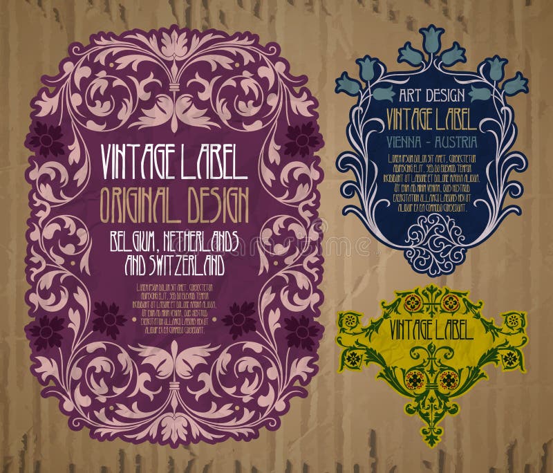Vintage Items: Label Art Nouveau Stock Vector - Illustration of deco ...