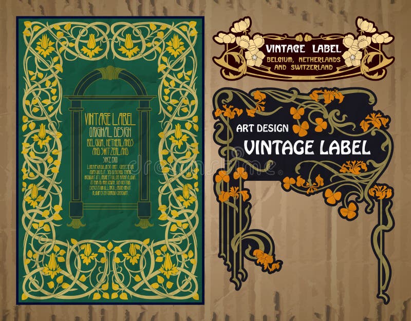 Vintage Items: Label Art Nouveau Stock Vector - Illustration of book ...