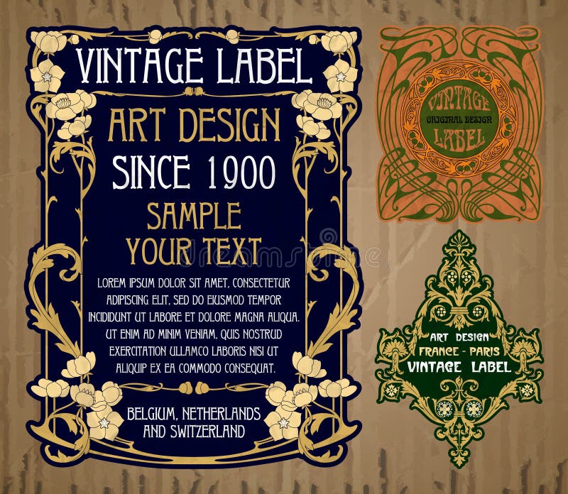 Vintage Items: Label Art Nouveau Stock Vector - Illustration of ...