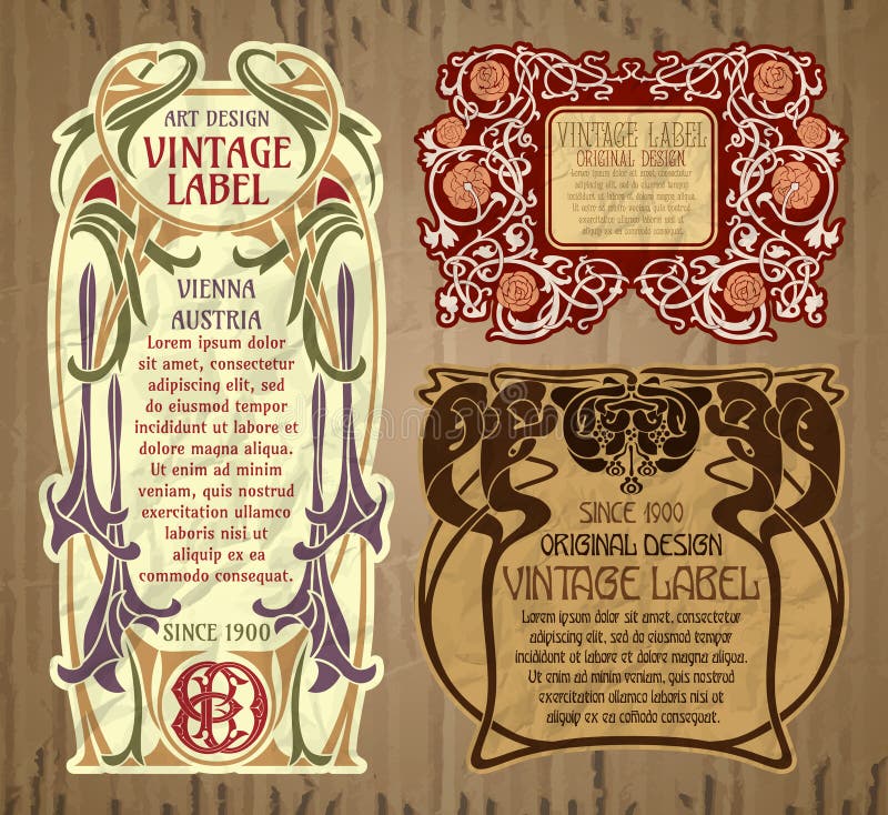 Vintage Items: Label Art Nouveau Stock Vector - Illustration of ...