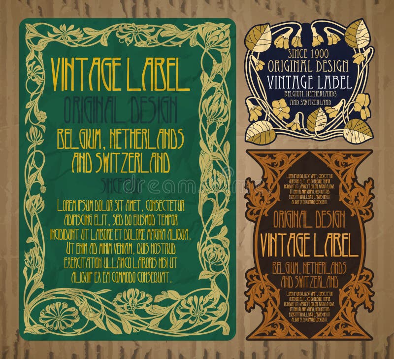 Vintage Items: Label Art Nouveau Stock Vector - Illustration of deco ...