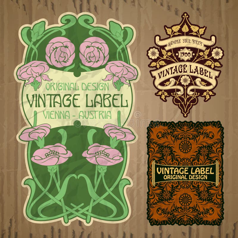 Vintage Items: Label Art Nouveau Stock Vector - Illustration of ...