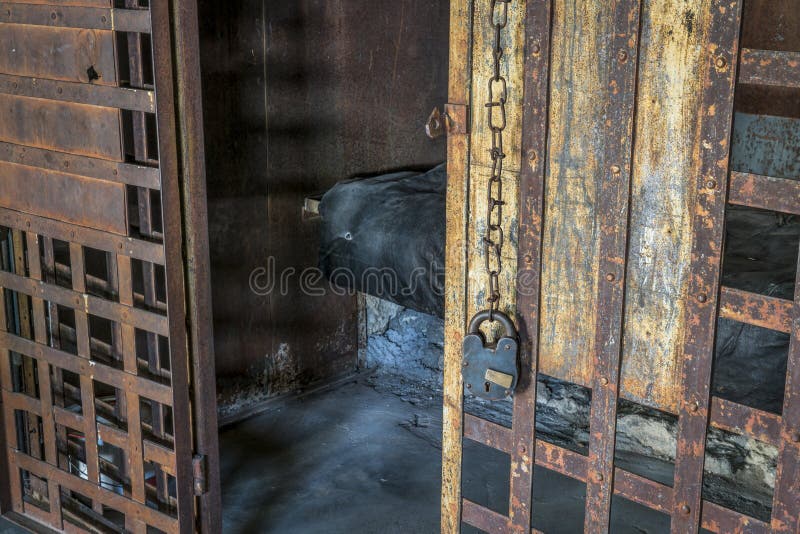 Vintage Jail Cell with Rusty Bars Stock Photo - Image of dirty, rusty ...