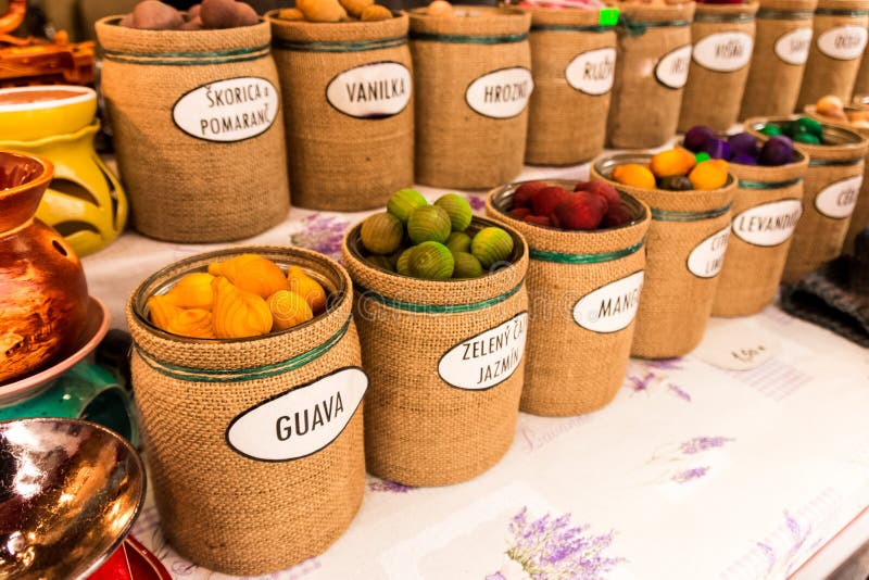 Vintage Jars with Different Flavours Stock Photo - Image of salt, asia ...