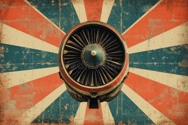 Vintage Jet Engine with Rustic Backdrop for Aviation Enthusiasts Stock ...