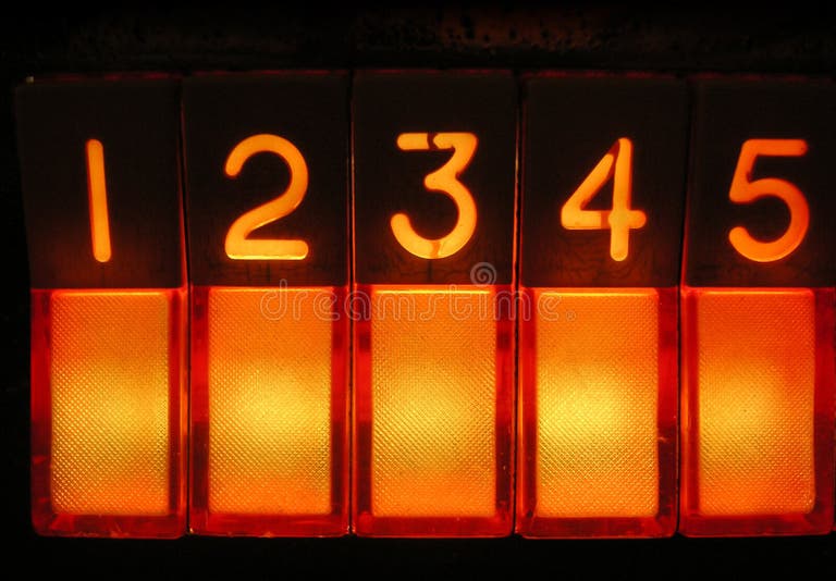 Vintage Jukebox - Buttons One To Five Stock Image - Image of three ...