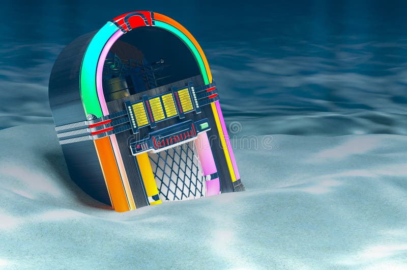 Vintage Jukebox Front View, 3D Rendering Stock Illustration ...