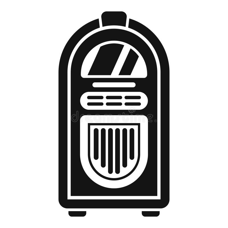 Vintage Jukebox Playing Music Icon Silhouette Style Stock Vector ...