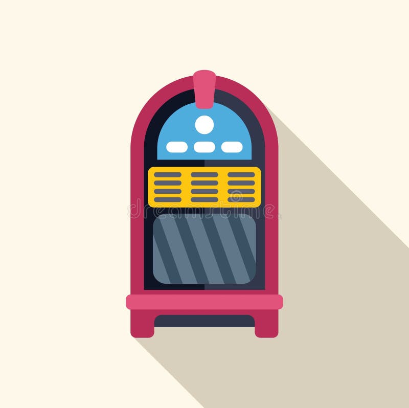 Vintage Jukebox Playing Music with Long Shadow Stock Vector ...