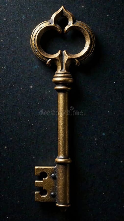 Vintage Key on Black Background Stock Photo - Image of open, iron ...