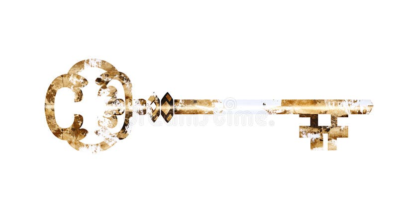 Vintage Key with Minimalist Design, Featuring Tribal Inspired Elements ...