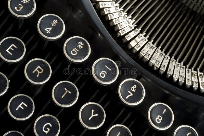 Vintage Typewriter Machine Keyboard Close Up Stock Image - Image of ...