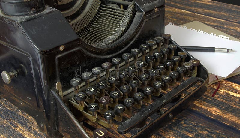 Retro Writing Machine with Style Keyboard. Obsolete Typewriter. Stock ...