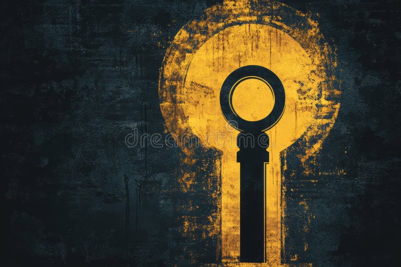 Vintage Keyhole Design with a Grunge Effect, Symbolizing Secrecy and ...