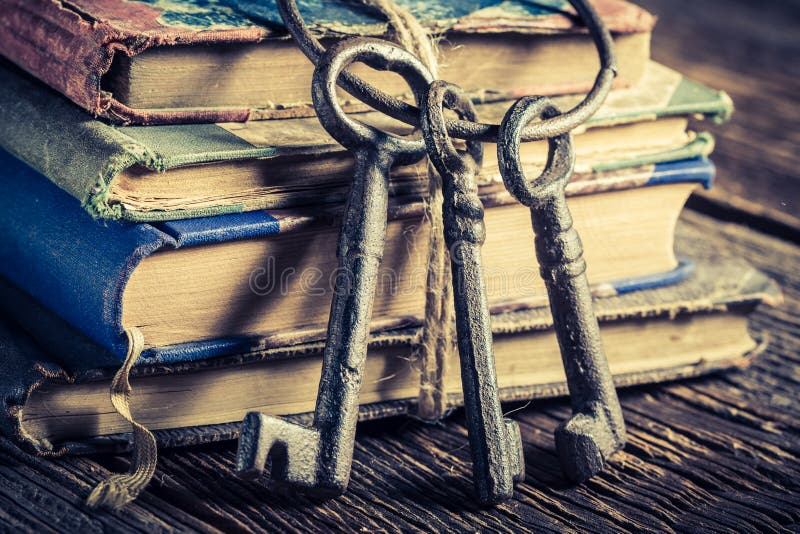 Vintage Keys and Locks on Old Wooden Table Stock Photo - Image of safe ...