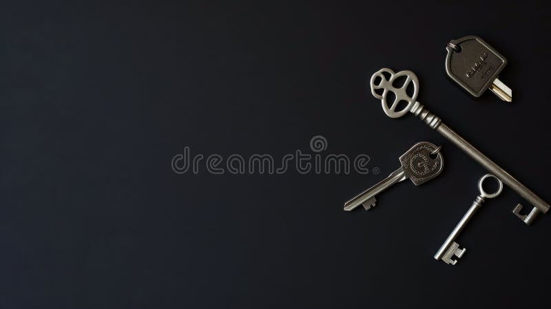 Vintage Keys on Dark Background Stock Photo - Image of mysterious ...