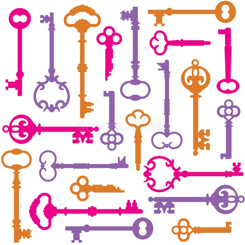 Set of Vintage Keys stock vector. Illustration of antique - 37183410