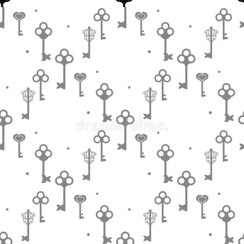 Vintage Keys Pattern. Seamless Background with Old Keys. Eps10 Stock ...