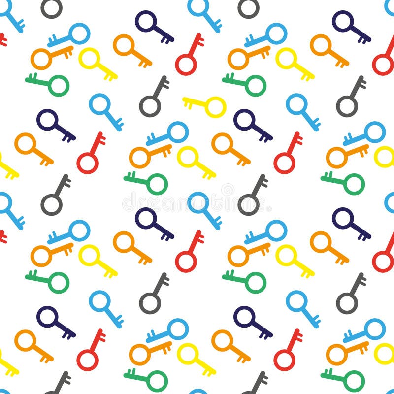 Vintage Keys Simple Vector Seamless Pattern Stock Illustration ...