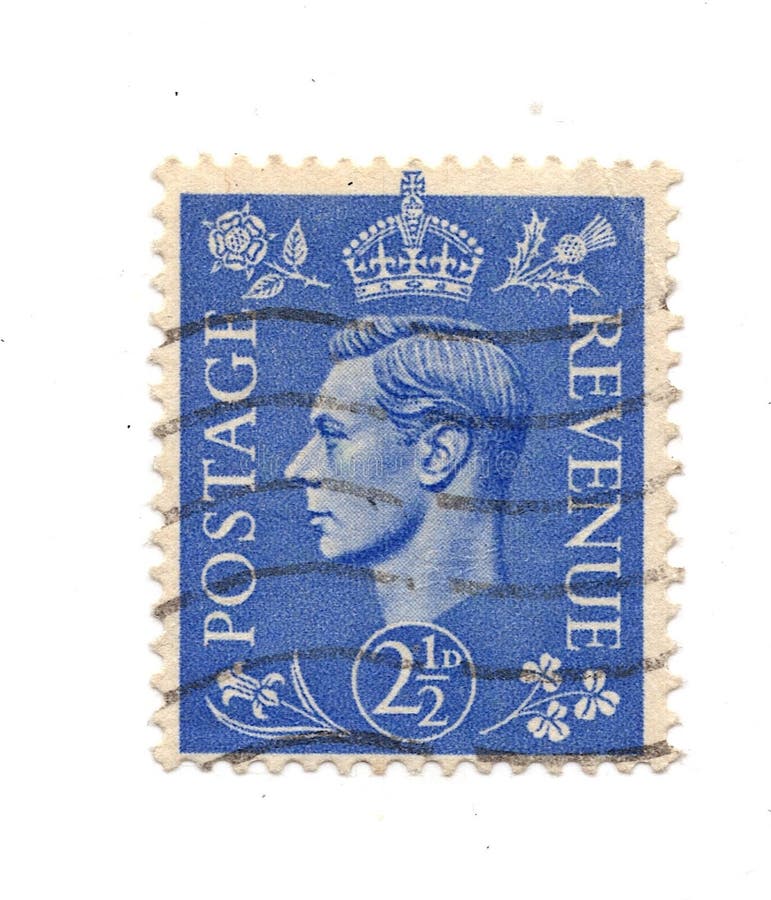 A Vintage King George VI Postage Stamp from Great Britain. Editorial ...