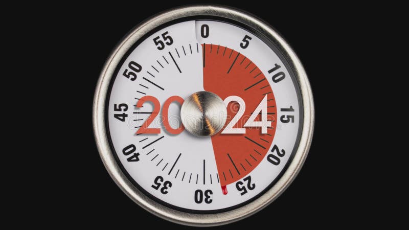 Vintage Kitchen Counter Countdown 2024 To 2025 Egg Timer Analog Red ...