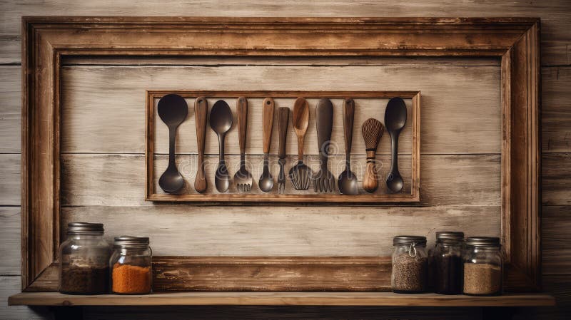 Vintage kitchen frames stock illustration. Illustration of whisk ...