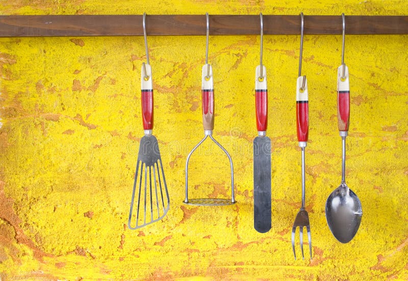 Vintage kitchen utensils stock image. Image of culinary - 31566335