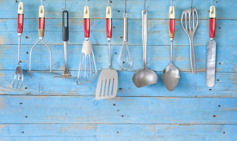 Vintage kitchen utensils stock photo. Image of items - 70127568