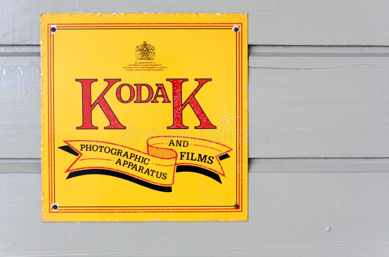 Vintage Kodak Film Company Advertising Sign Editorial Photo - Image of ...