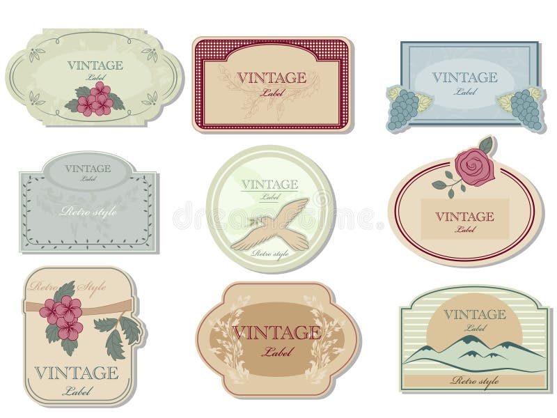Vintage Labels Set (vector) Stock Vector - Illustration of ornate ...